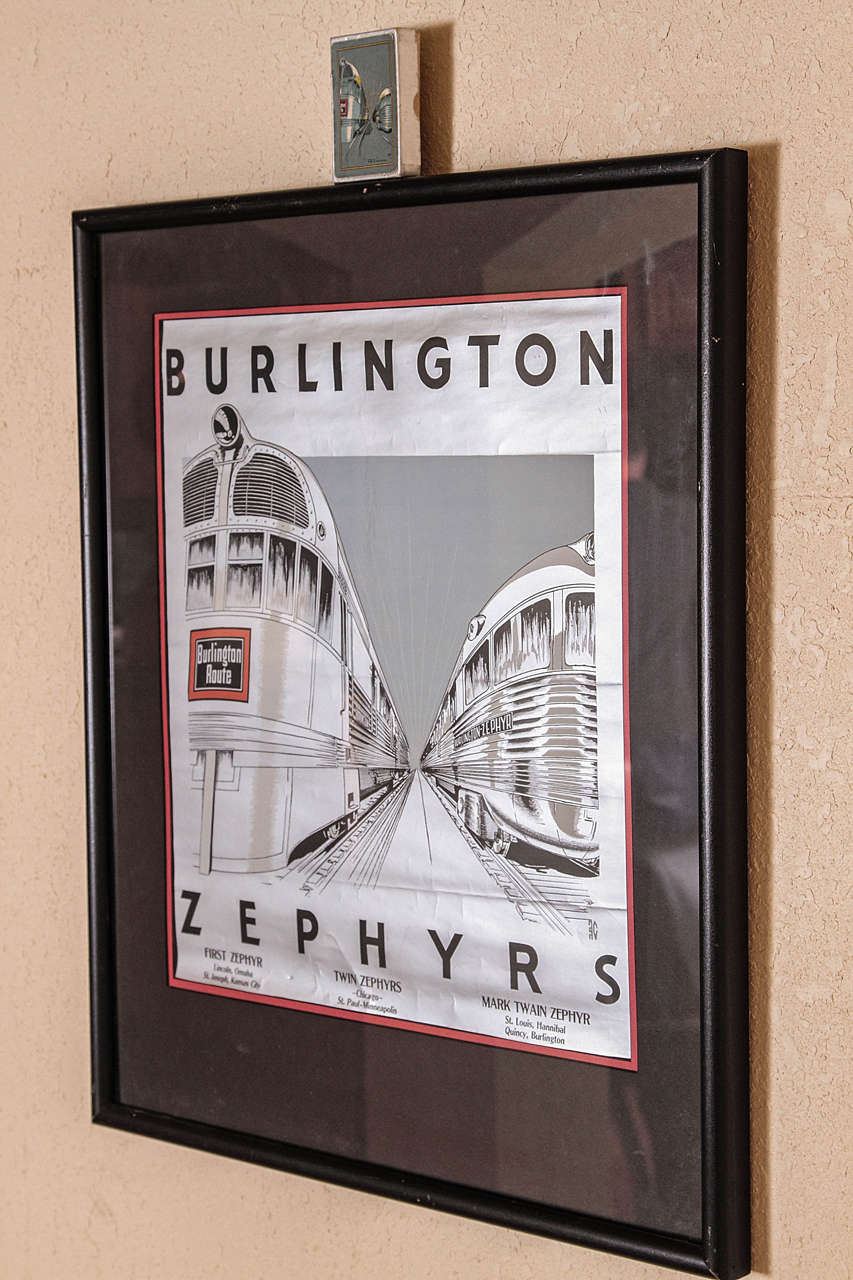Vintage Burlington Zephyr Streamline Art Deco Train Calendar Top and ...
