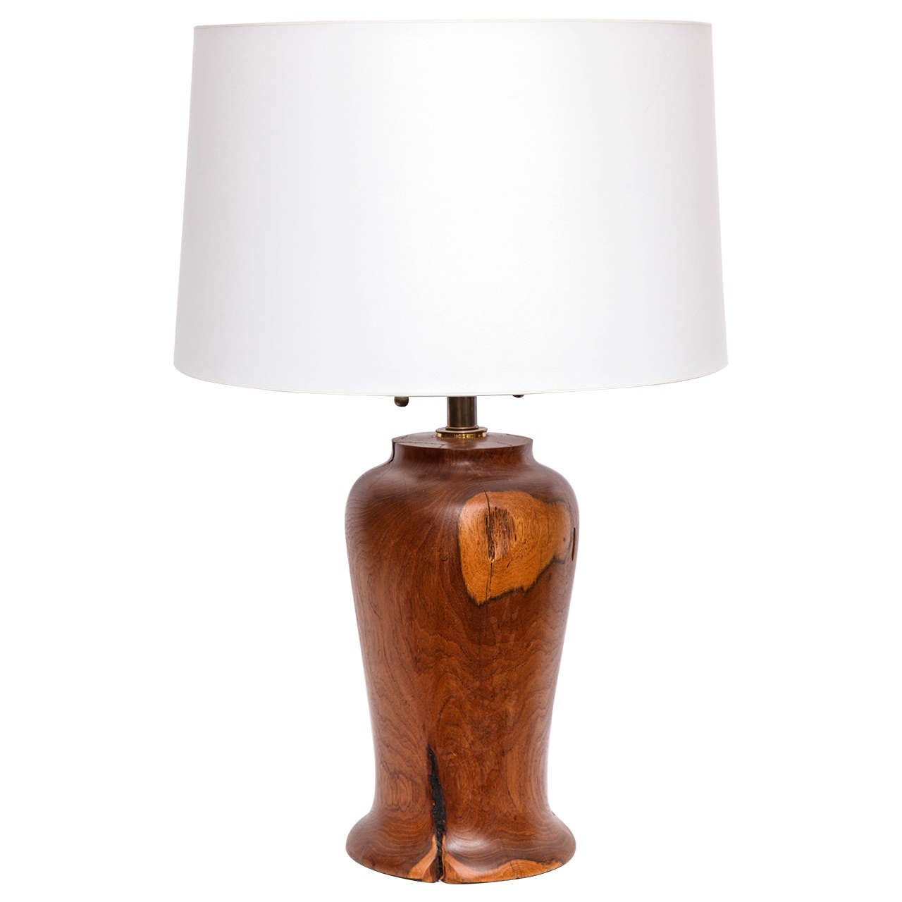 1960s Arts and Crafts Wood Table Lamp For Sale at 1stdibs