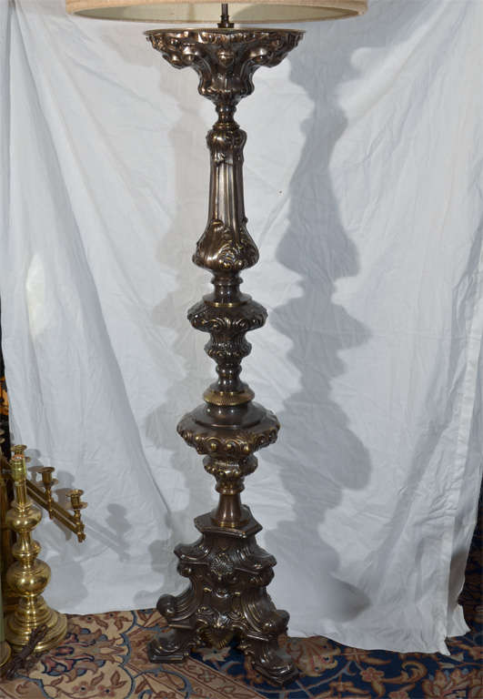 Baroque Style, candleholder as large floor lamp For Sale at 1stDibs ...