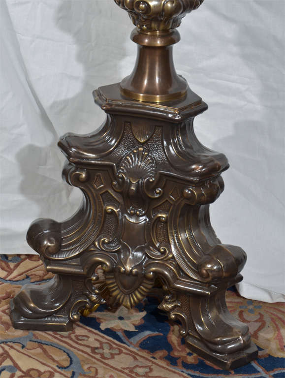 Baroque Style, candleholder as large floor lamp For Sale at 1stDibs ...