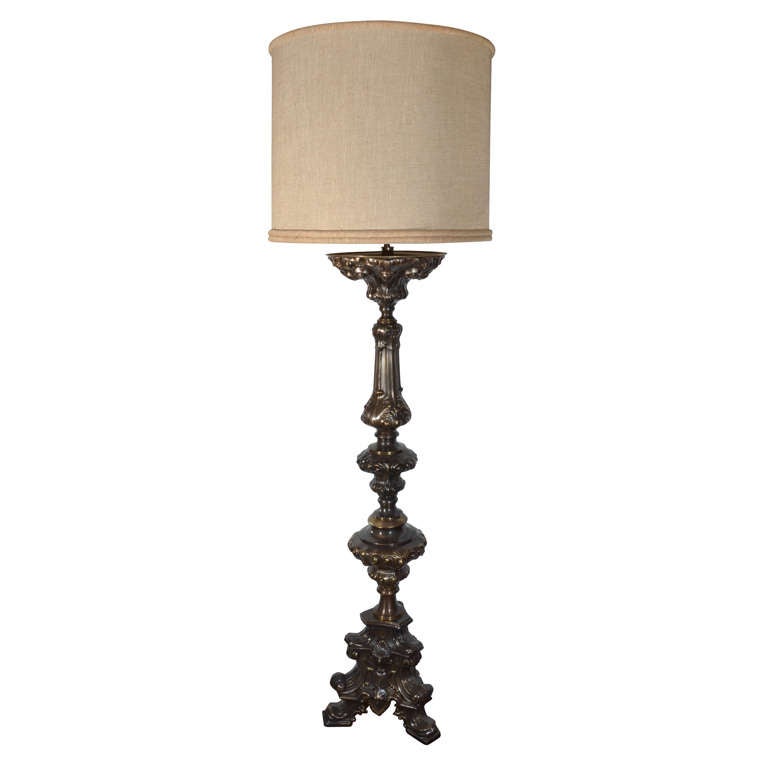 Baroque Style, candleholder as large floor lamp For Sale at 1stDibs ...
