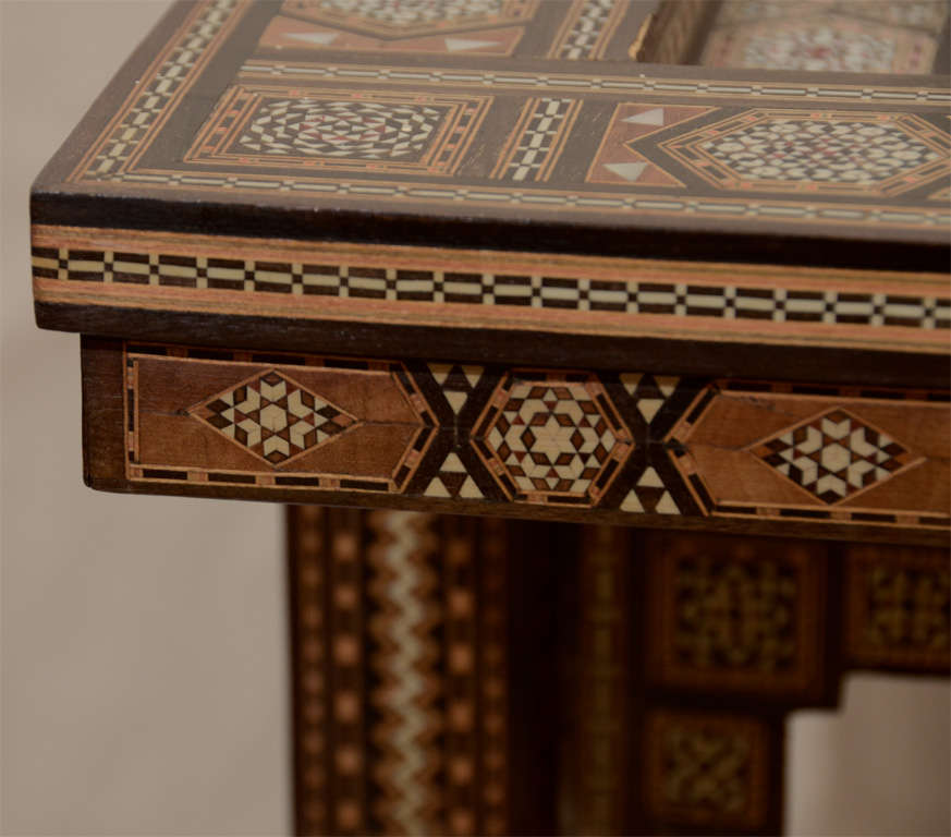 Middle Eastern Folding Inlaid Games Table at 1stDibs