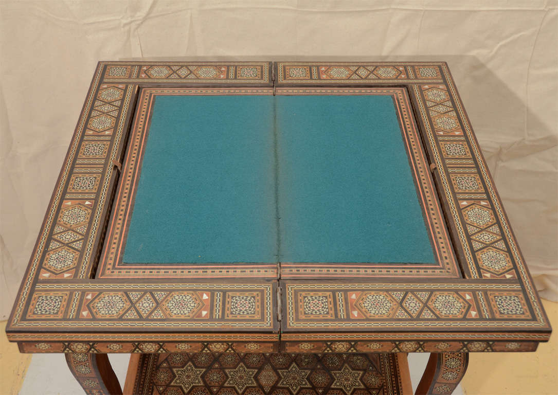 Middle Eastern Folding Inlaid Games Table at 1stDibs