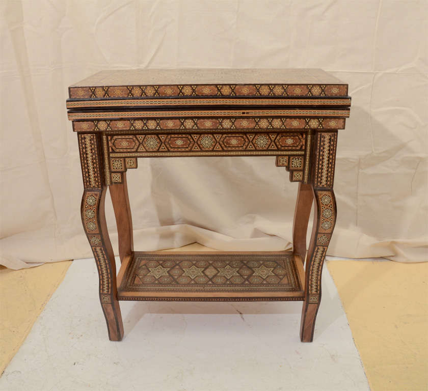 Middle Eastern Folding Inlaid Games Table at 1stDibs