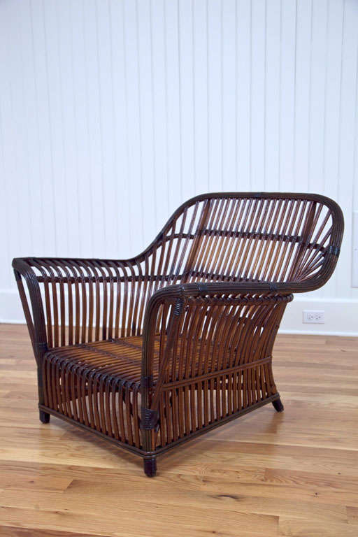 Four Piece Antique Rattan Stick Wicker Set at 1stDibs