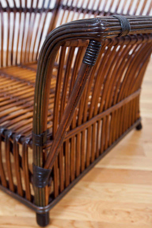 Four Piece Antique Rattan Stick Wicker Set at 1stDibs