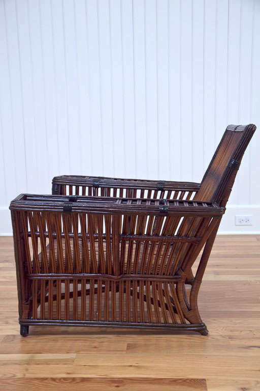 Four Piece Antique Rattan Stick Wicker Set at 1stDibs