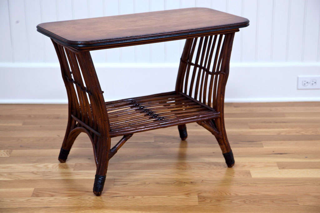 Four Piece Antique Rattan Stick Wicker Set at 1stDibs