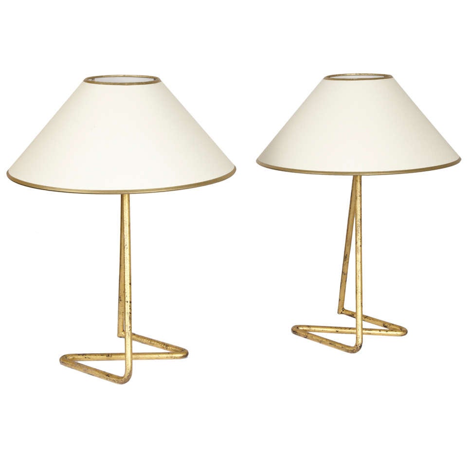 Paire Zig Zag Lamps by Jean Royère at 1stDibs | jean royere lamp ...