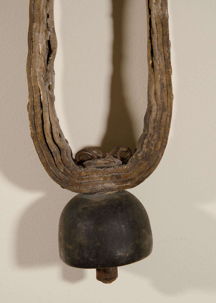 Antique Horse Bell With Thick Leather Strap at 1stDibs