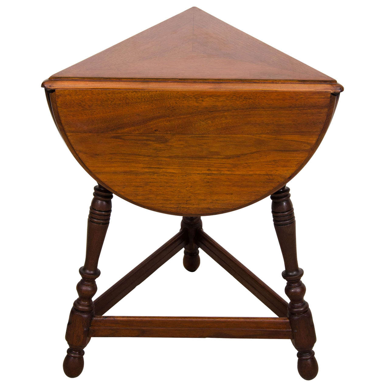 Antique English Walnut Folding Top Cricket Table For Sale at 1stDibs