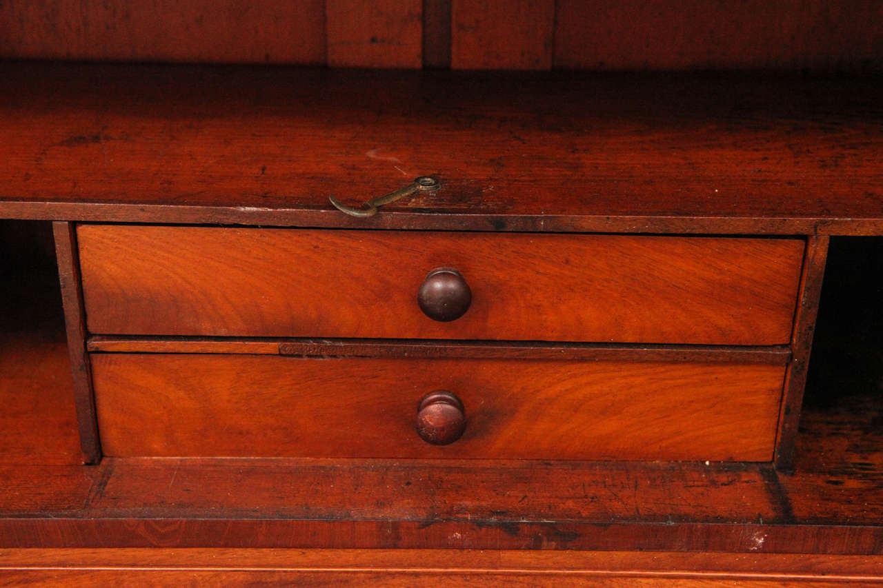 Two Piece Colonial Secretary with Display Shelves and Three Drawers at ...