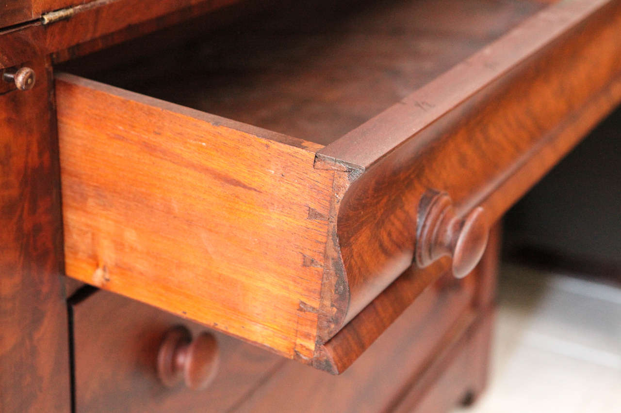 Two Piece Colonial Secretary with Display Shelves and Three Drawers at ...