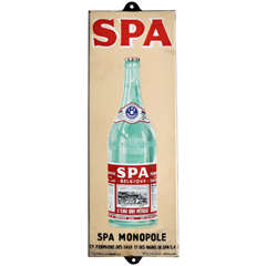 Vintage Belgian SPA Mineral Water Advertising Sign at 1stDibs