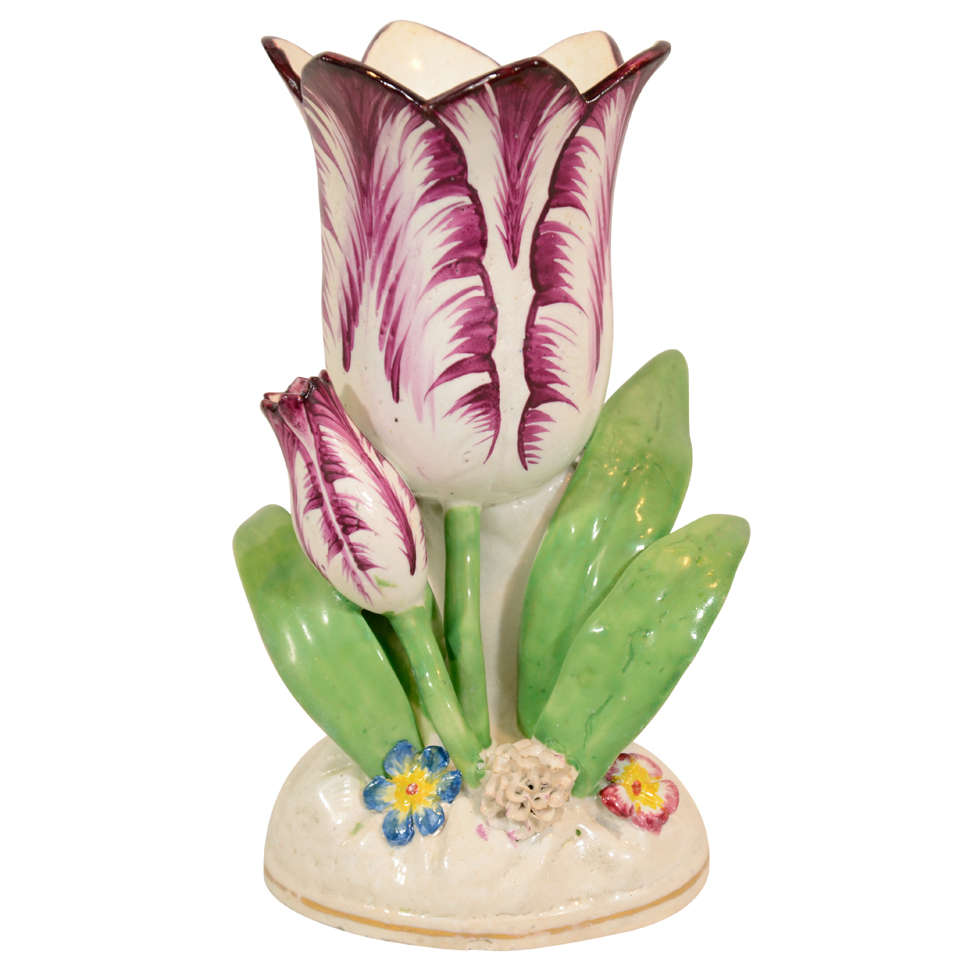 A Large Staffordshire Pottery Tulip Flower at 1stDibs