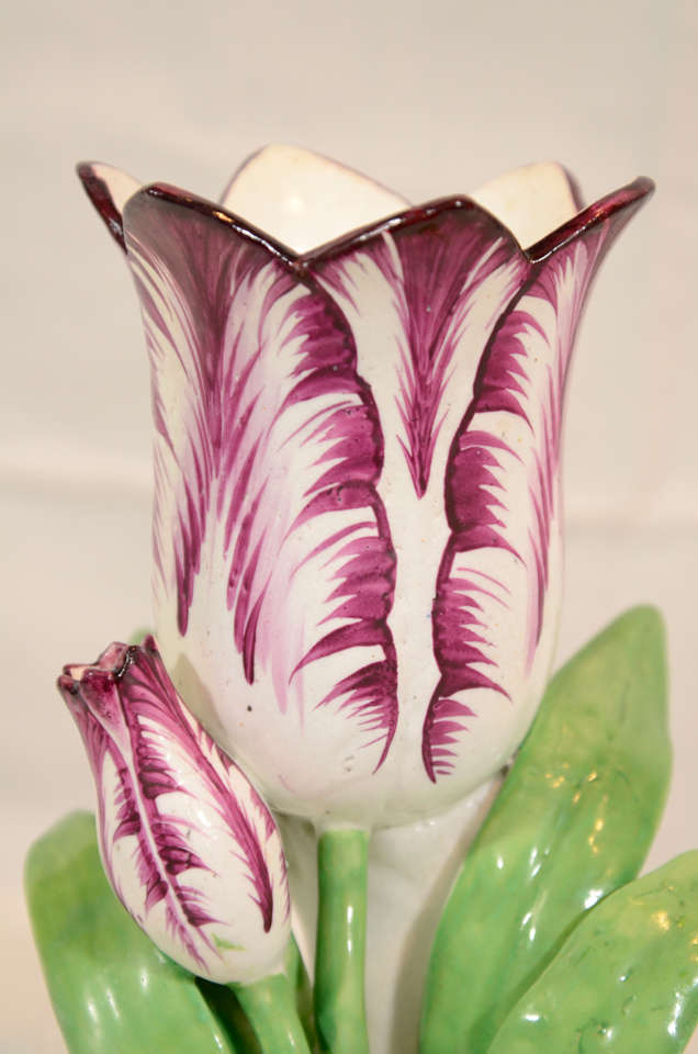 A Large Staffordshire Pottery Tulip Flower at 1stDibs