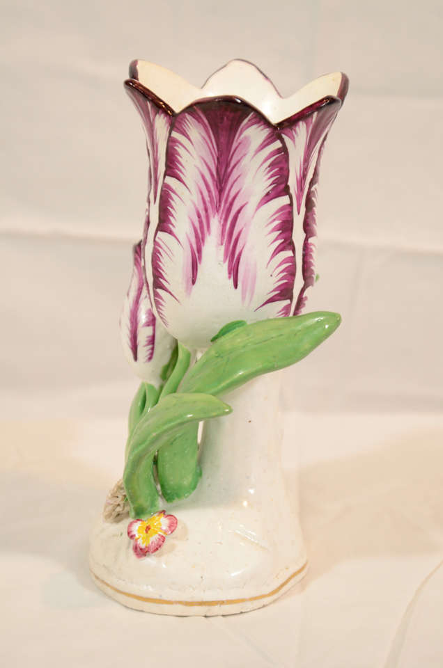 A Large Staffordshire Pottery Tulip Flower at 1stDibs
