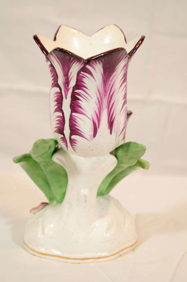 A Large Staffordshire Pottery Tulip Flower at 1stDibs