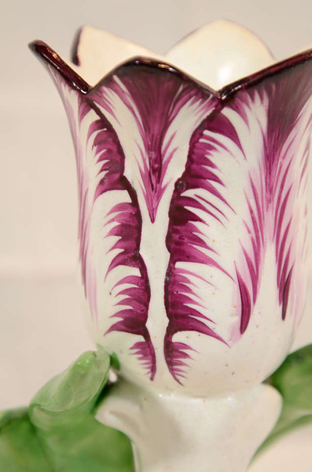 A Large Staffordshire Pottery Tulip Flower at 1stDibs