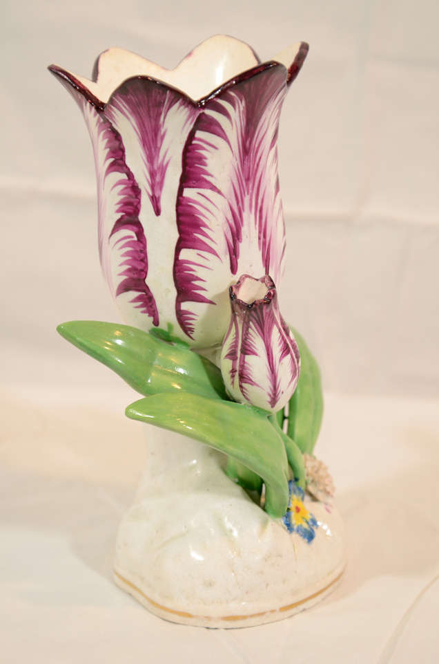 A Large Staffordshire Pottery Tulip Flower at 1stDibs