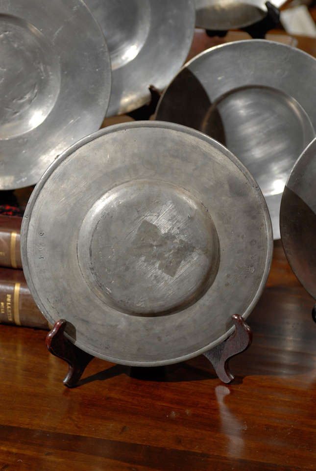 Set of 8 18th Century Pewter Plates at 1stDibs