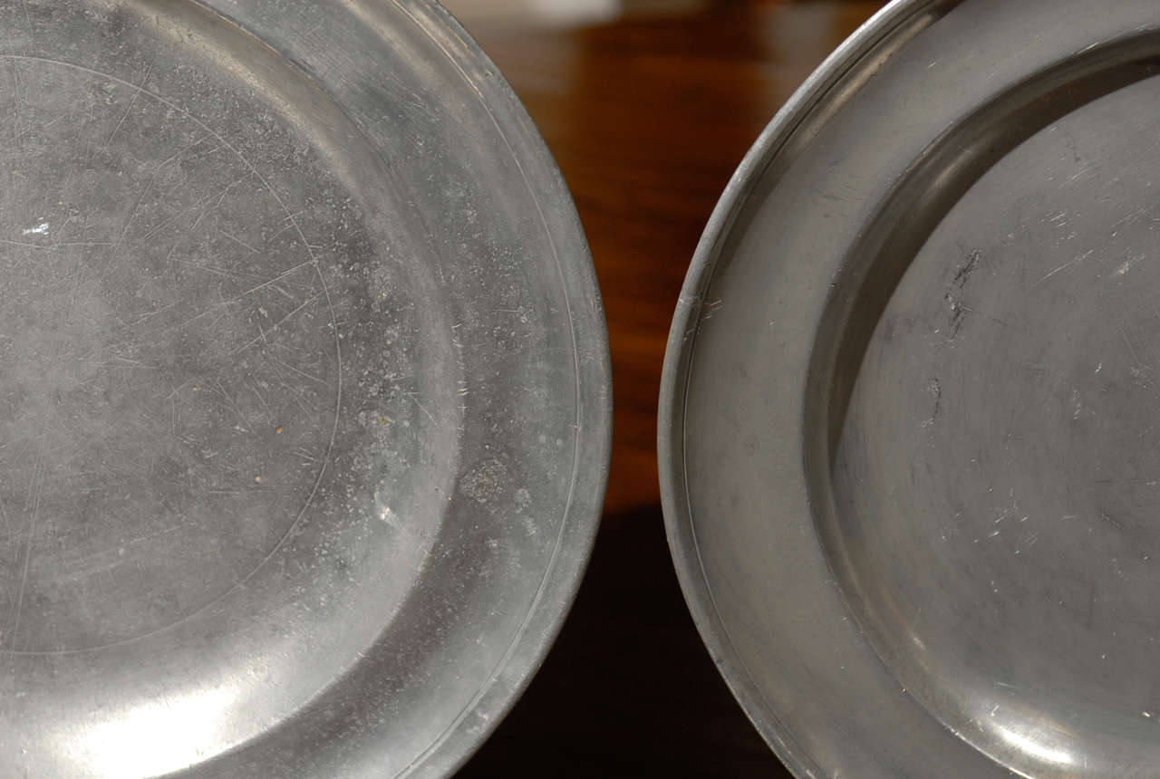 19th Century French Pewter Chargers at 1stDibs