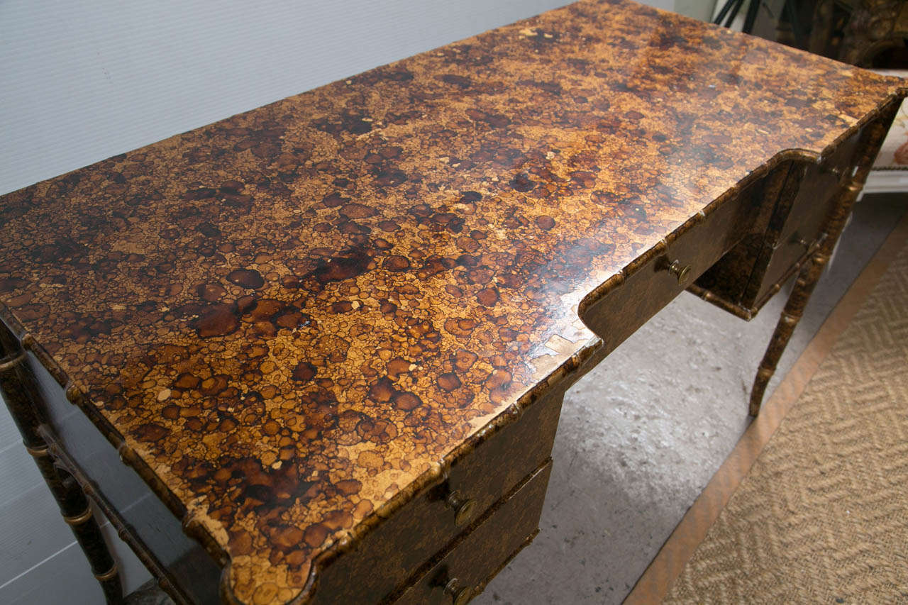 Tortoise Shell Faux Decorated Desk at 1stDibs | faux tortoise shell ...