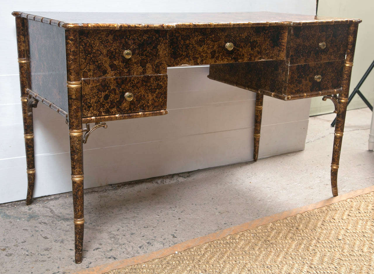 Tortoise Shell Faux Decorated Desk at 1stDibs | faux tortoise shell ...