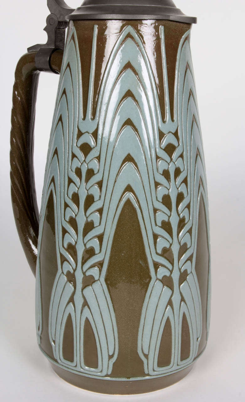 Peter Behrens Deutscher Werkbund "Henkelkrug" Beer Pitcher circa 1907 ...