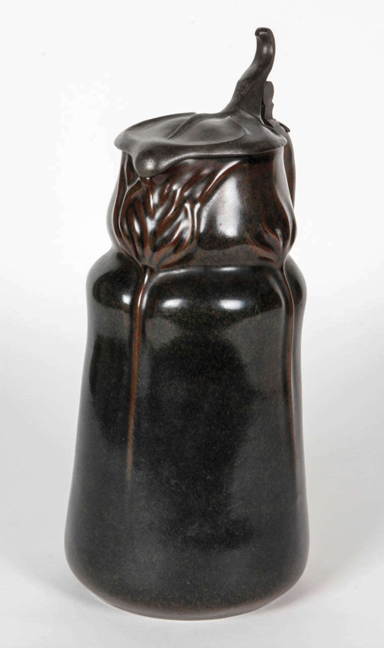 Walter Magnussen / German Jugendstil Covered Stoneware Pitcher circa ...