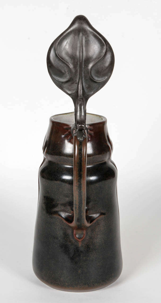 Walter Magnussen / German Jugendstil Covered Stoneware Pitcher circa ...