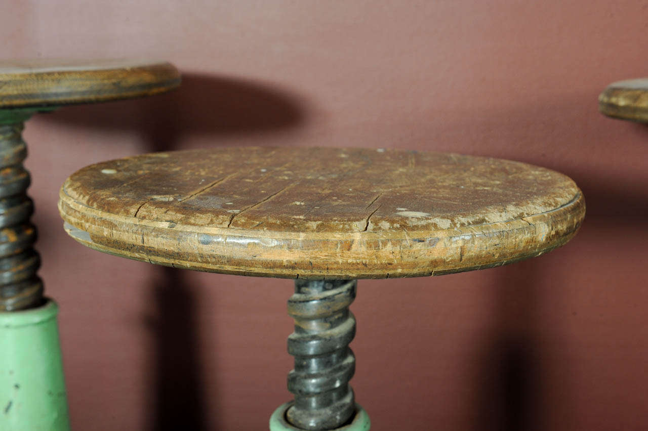 Set Of 6 Industrial Cast Iron "Singer" Tripod Machine Stools (1 left ...