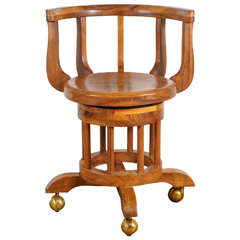 Monkey Pod Desk Chair at 1stDibs