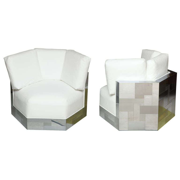 Pair of Paul Evans Cityscape Hexagonal Chairs at 1stDibs