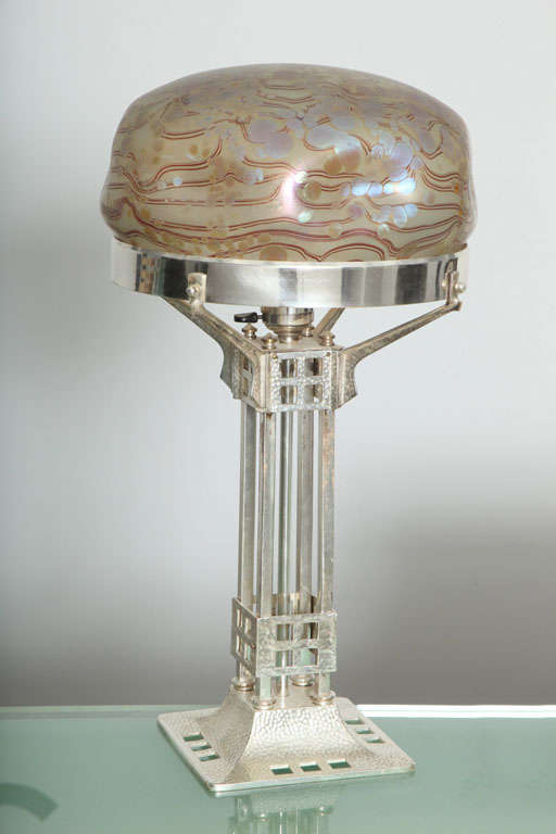 Austrian Art Nouveau Loetz Table Lamp at 1stDibs