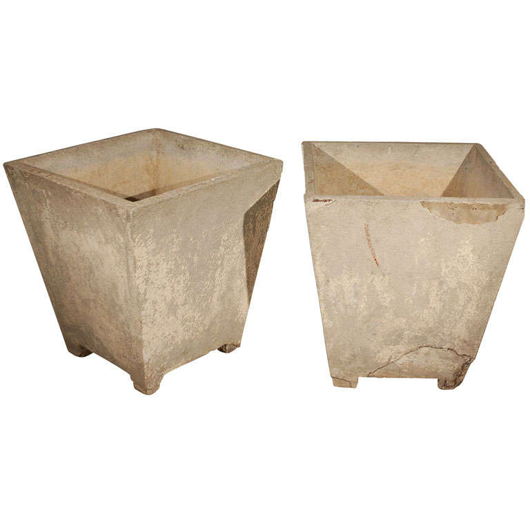 Cast Concrete Canted Planter at 1stDibs