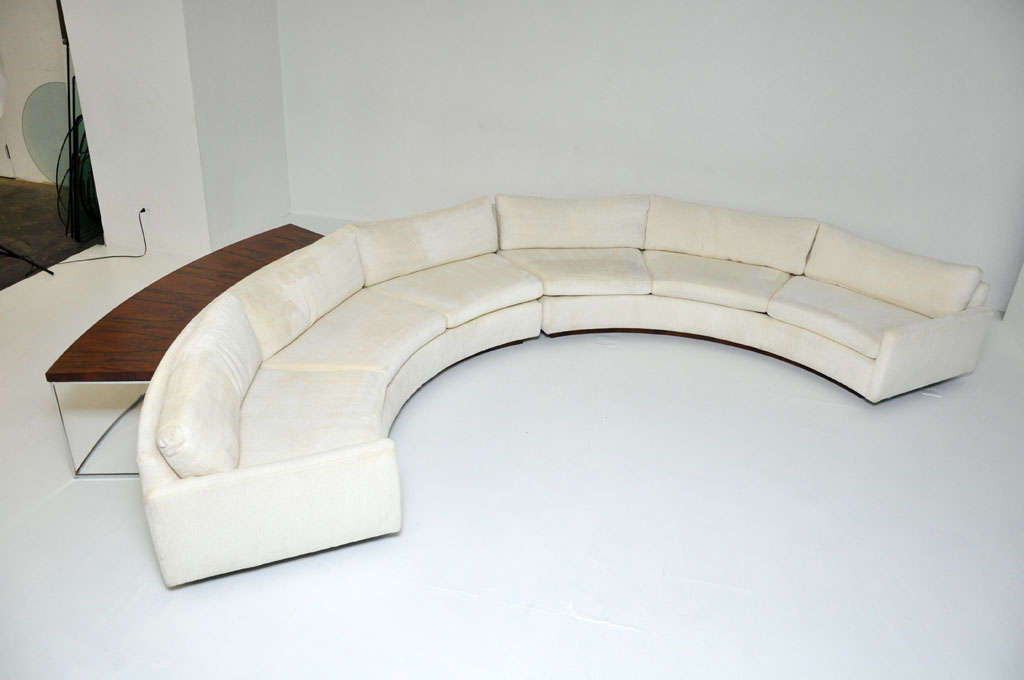 Milo Baughman semi-circle sofa w/ console table at 1stDibs