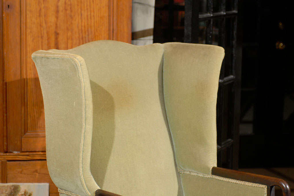 American Federal-Style Mahogany Wing Chair at 1stDibs