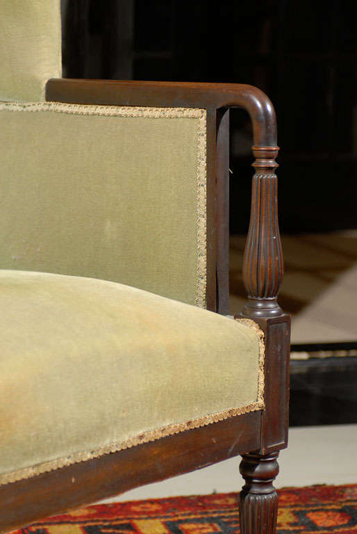 American Federal-Style Mahogany Wing Chair at 1stDibs