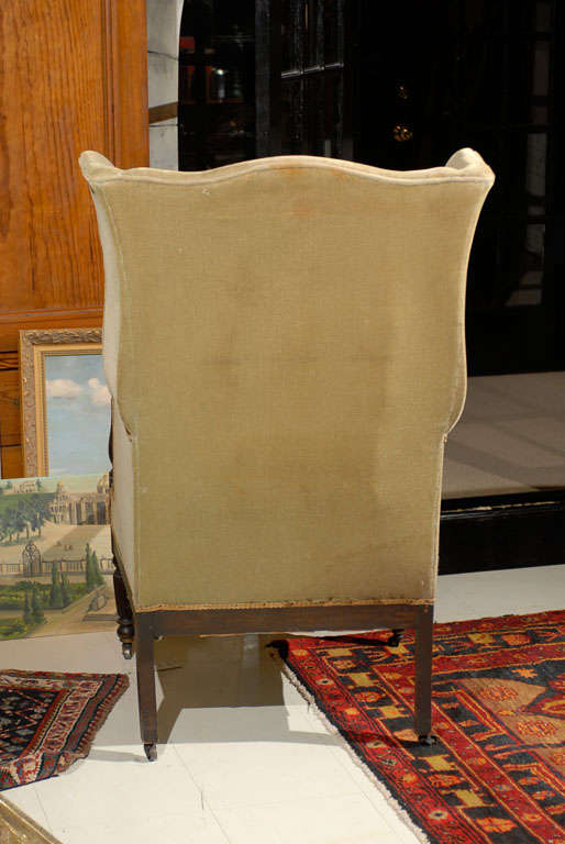 American Federal-Style Mahogany Wing Chair at 1stDibs