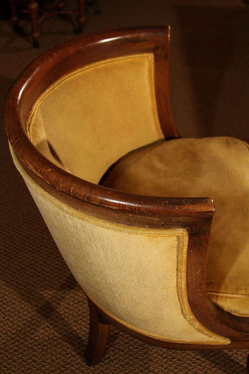 Pair of Italian Barrel Chairs For Sale at 1stDibs