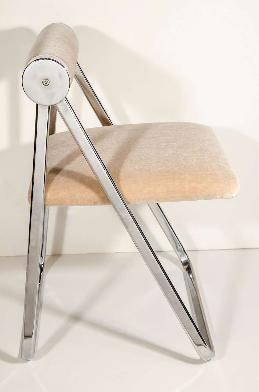 Ultra Luxe Modernist Folding Chair Attributed to Giancarlo Piretti at ...