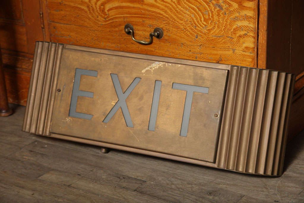 Art Deco "exit" Sign at 1stDibs