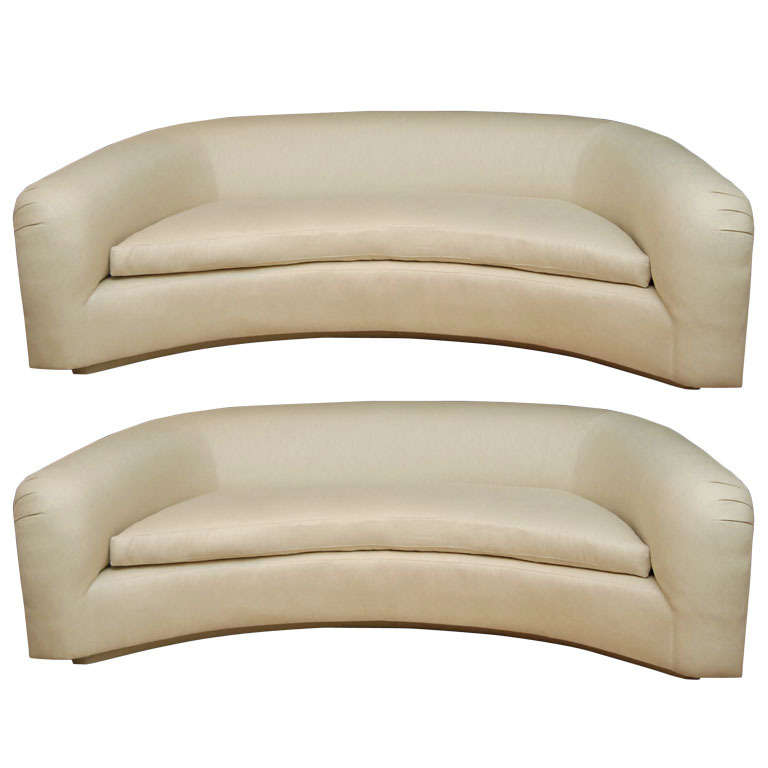 A Pair of Crescent Shaped Sofas at 1stDibs