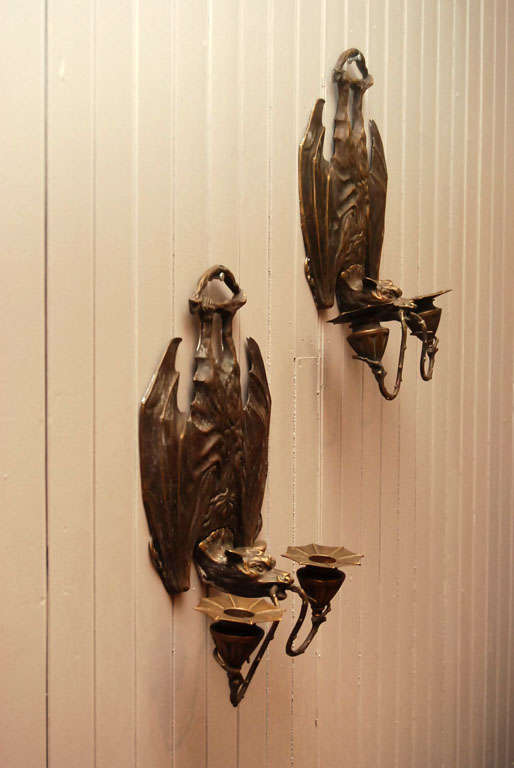 Bronze Bat Sconces at 1stDibs