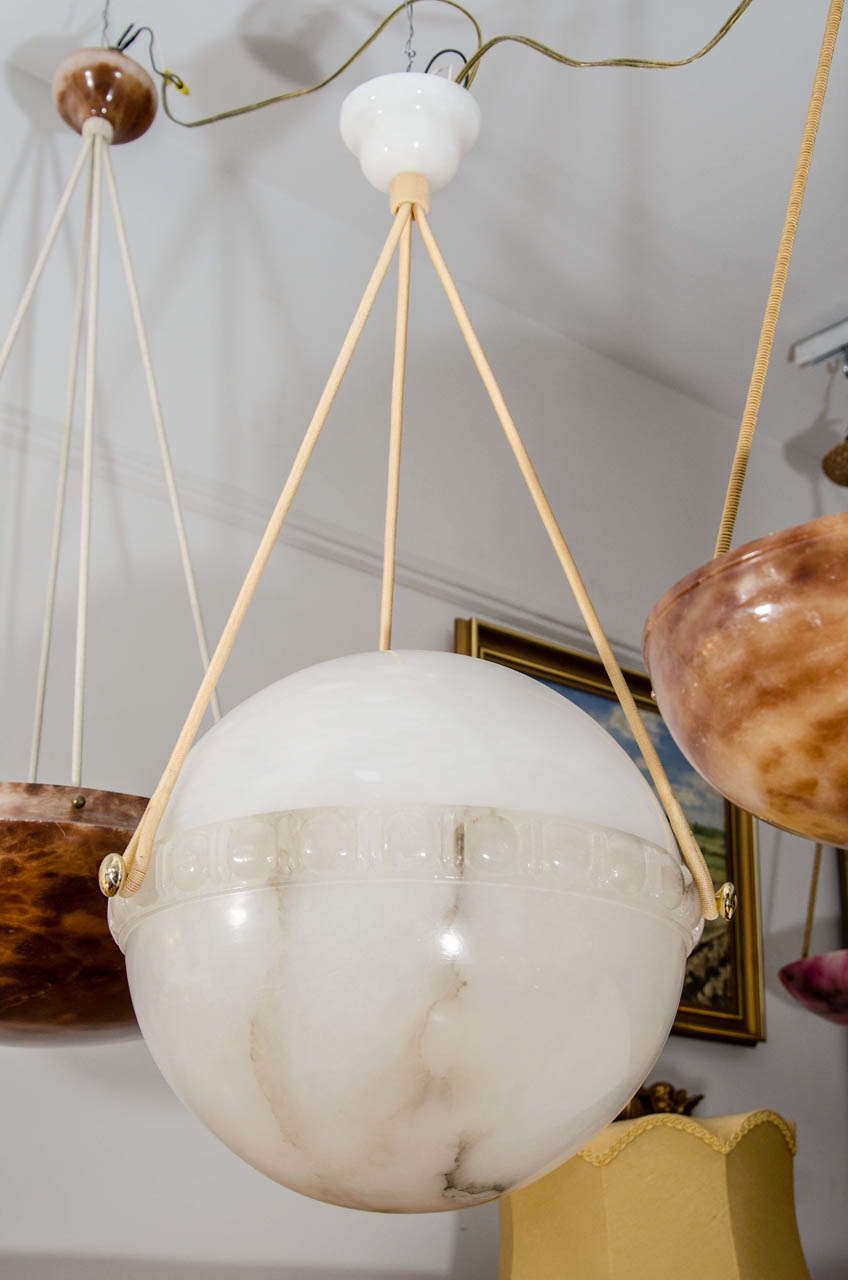 An Alabaster Globe at 1stDibs | alabaster globe pendant, alabaster ...