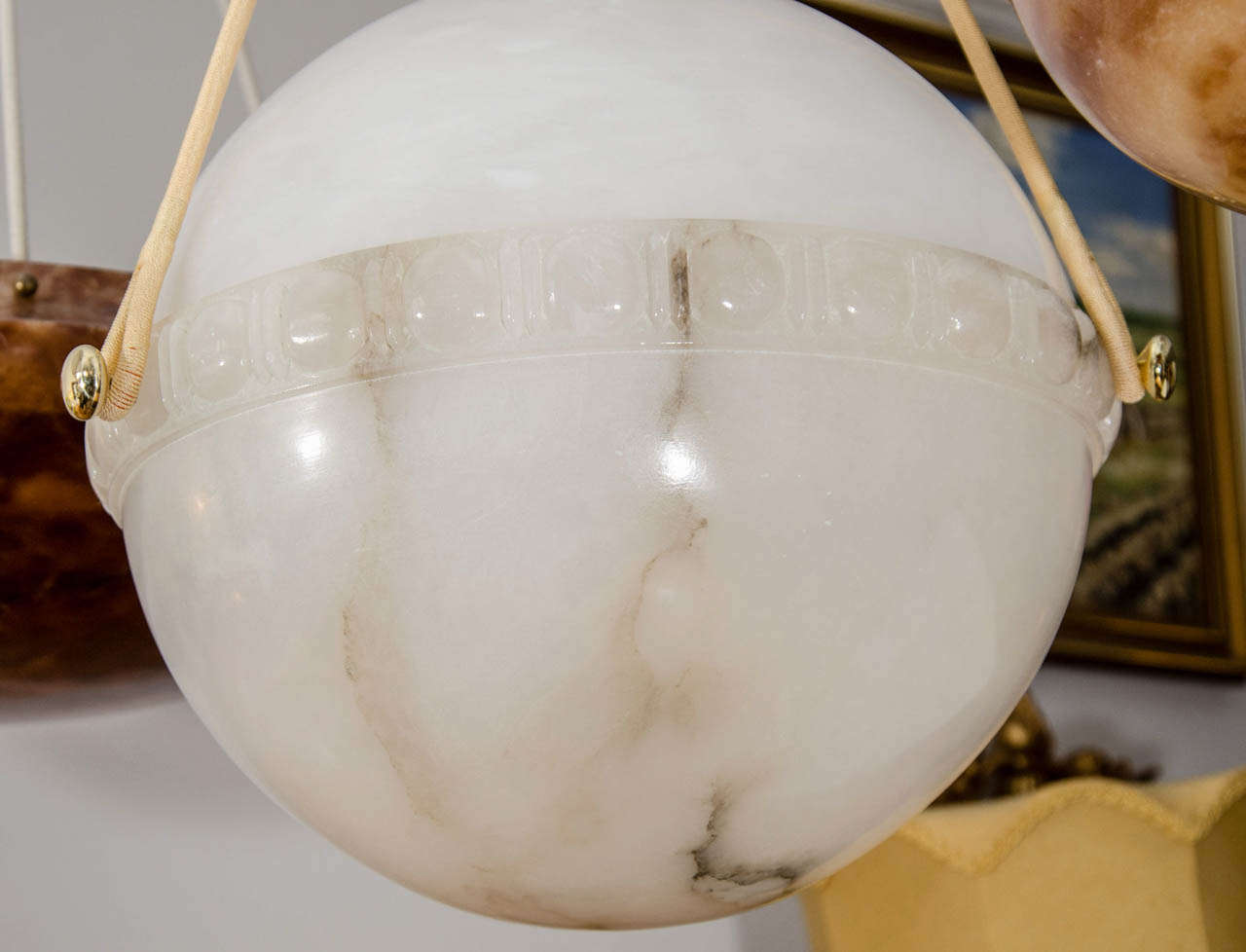 An Alabaster Globe at 1stDibs | alabaster globe pendant, alabaster ...
