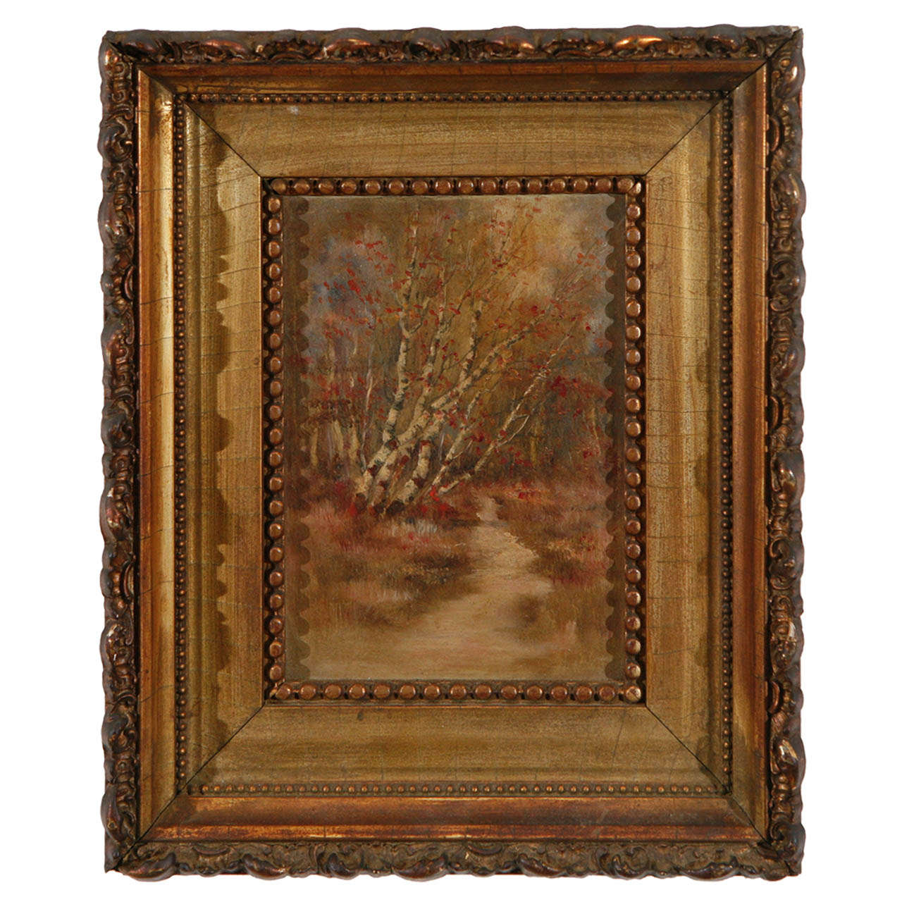 19thc. American Artist Painting with Gilded Frame For Sale at 1stDibs