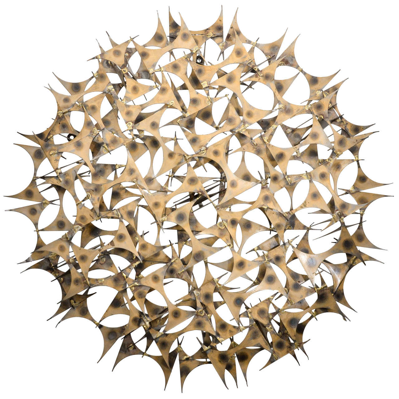Large Mark Weinstein Marc Creates Brutalist Metal Starburst Sculpture ...
