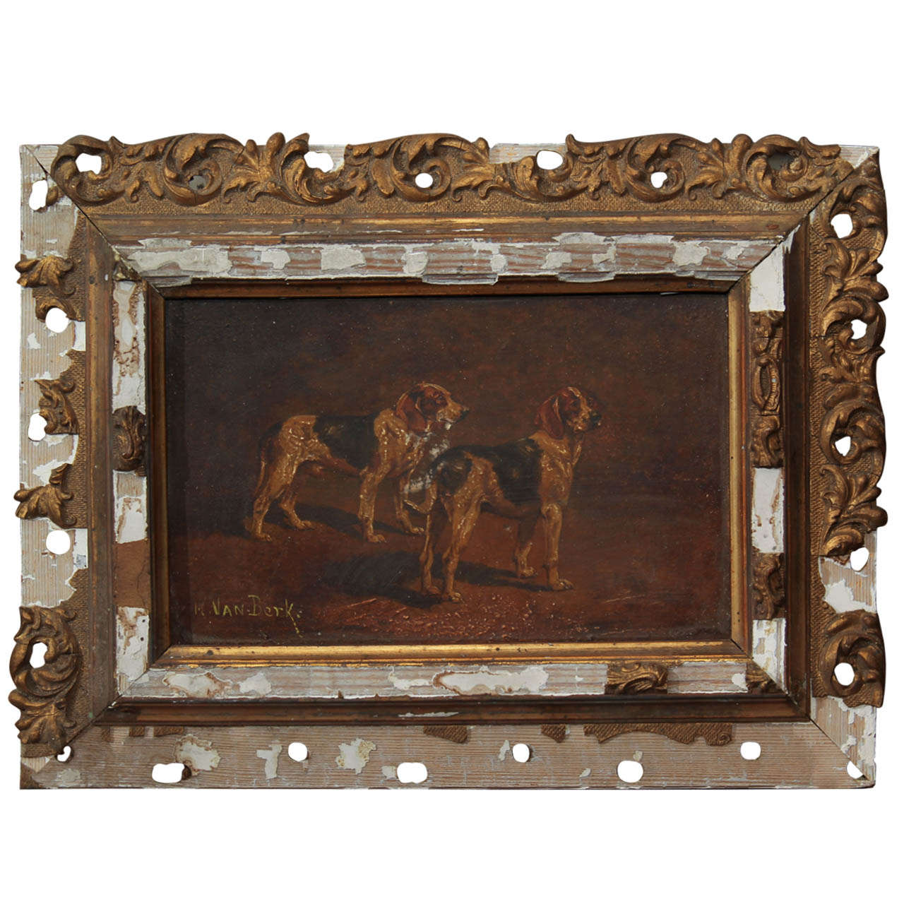 Dutch Painting of Two Dogs at 1stDibs